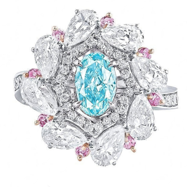 Gia Certified Fancy Intense Blue Diamond Ring